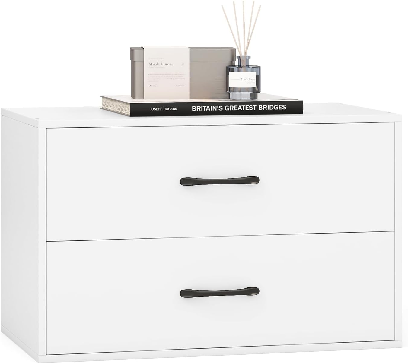 Commode Chambre Empilable, Commode 2 Tiroirs, Petite Commode Rangement ...