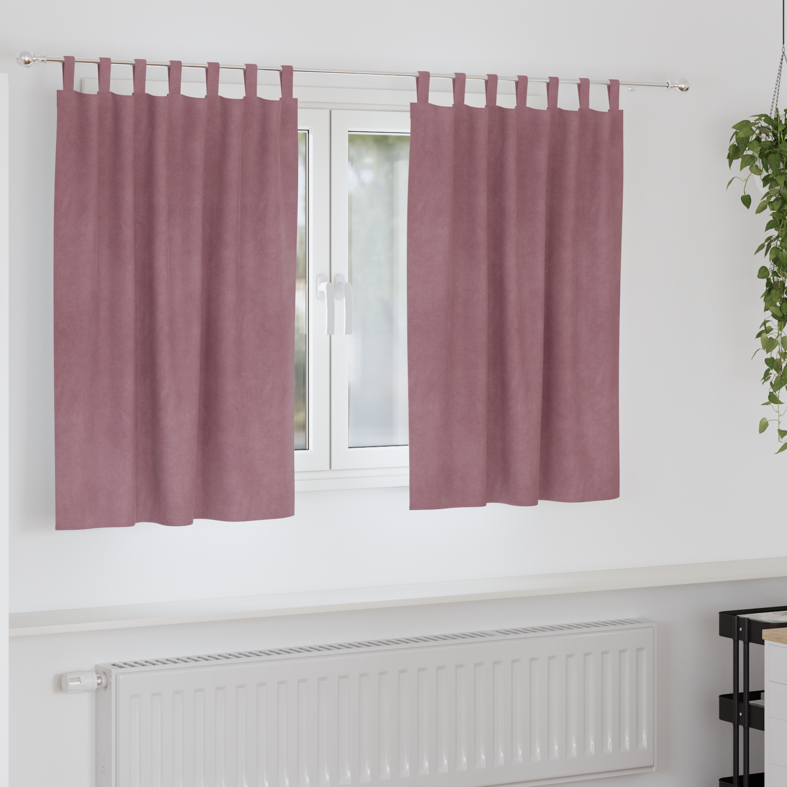 Tende oscuranti con anelli di sospensione 2 pz in velluto rosa scuro ...