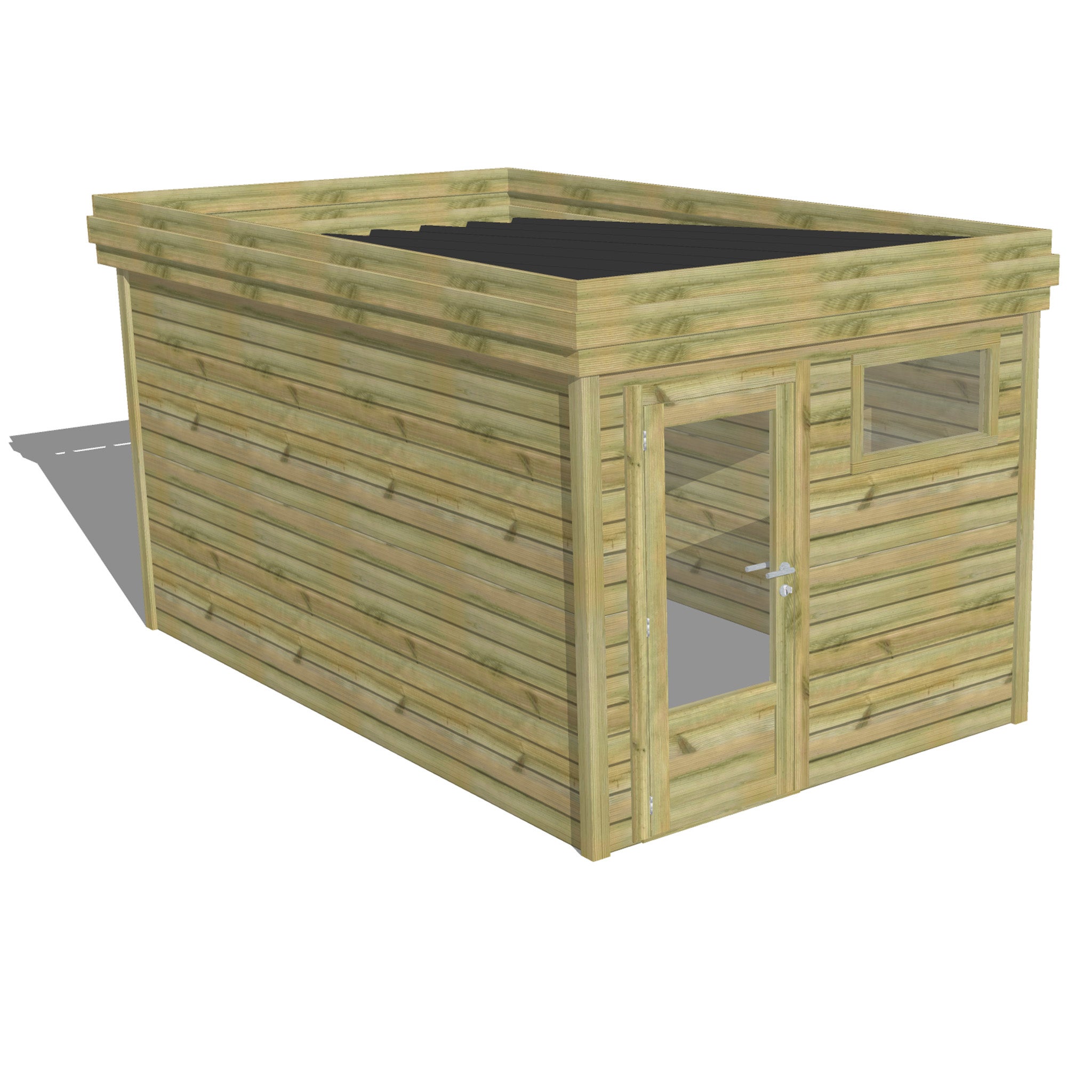 ABRI DE JARDIN bois Pin traité autoclave 27mm - 2,64x4,34m / 11m2 - Bac ...