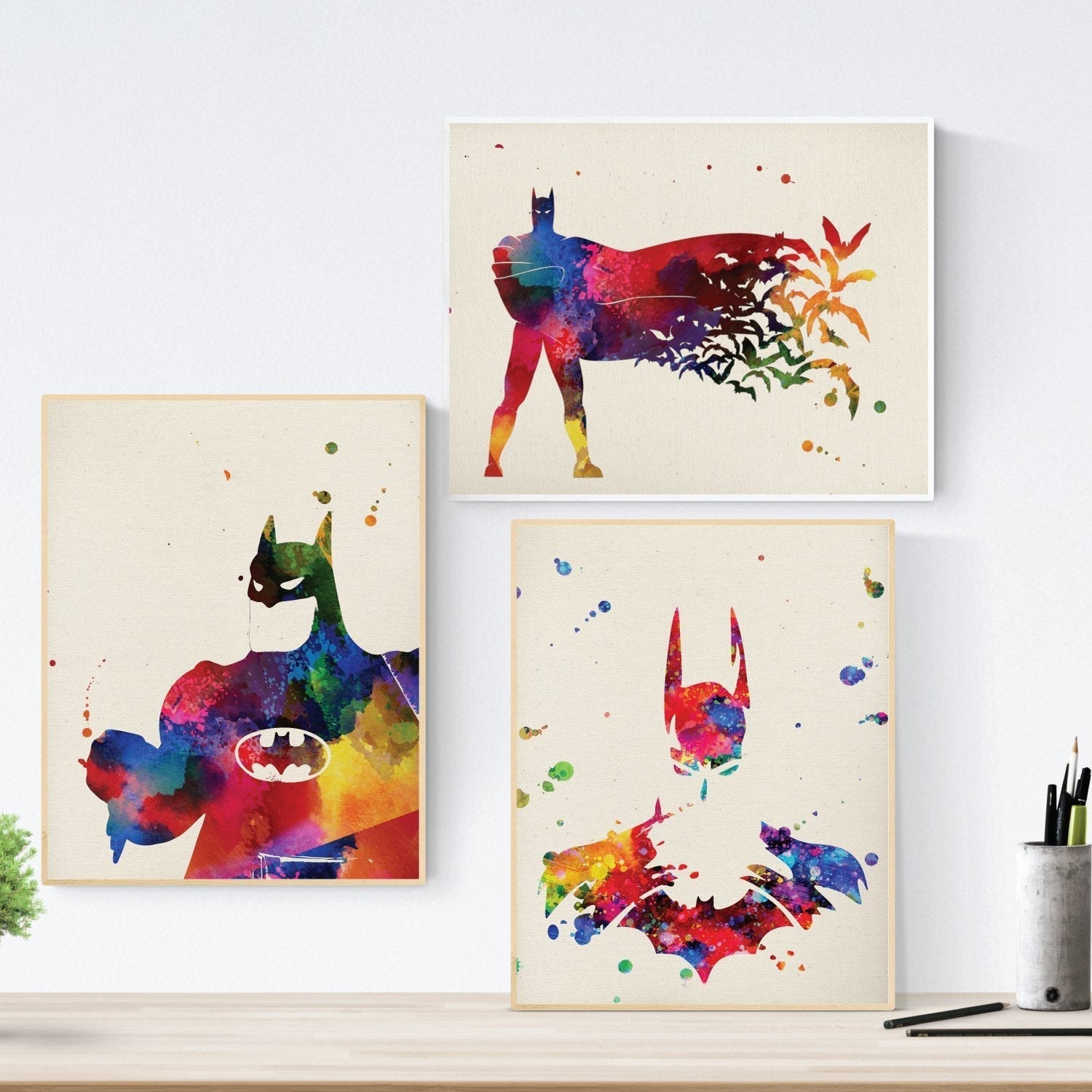 Ensemble De Trois Feuilles Pour Encadrer Batman. Pack D'affiches De ...