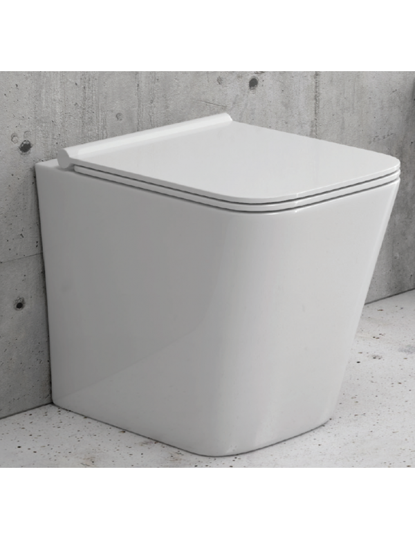 Pack WC à poser sans bride Rimless NENY 58x41,5x35 cm-Avec le réservoir ...