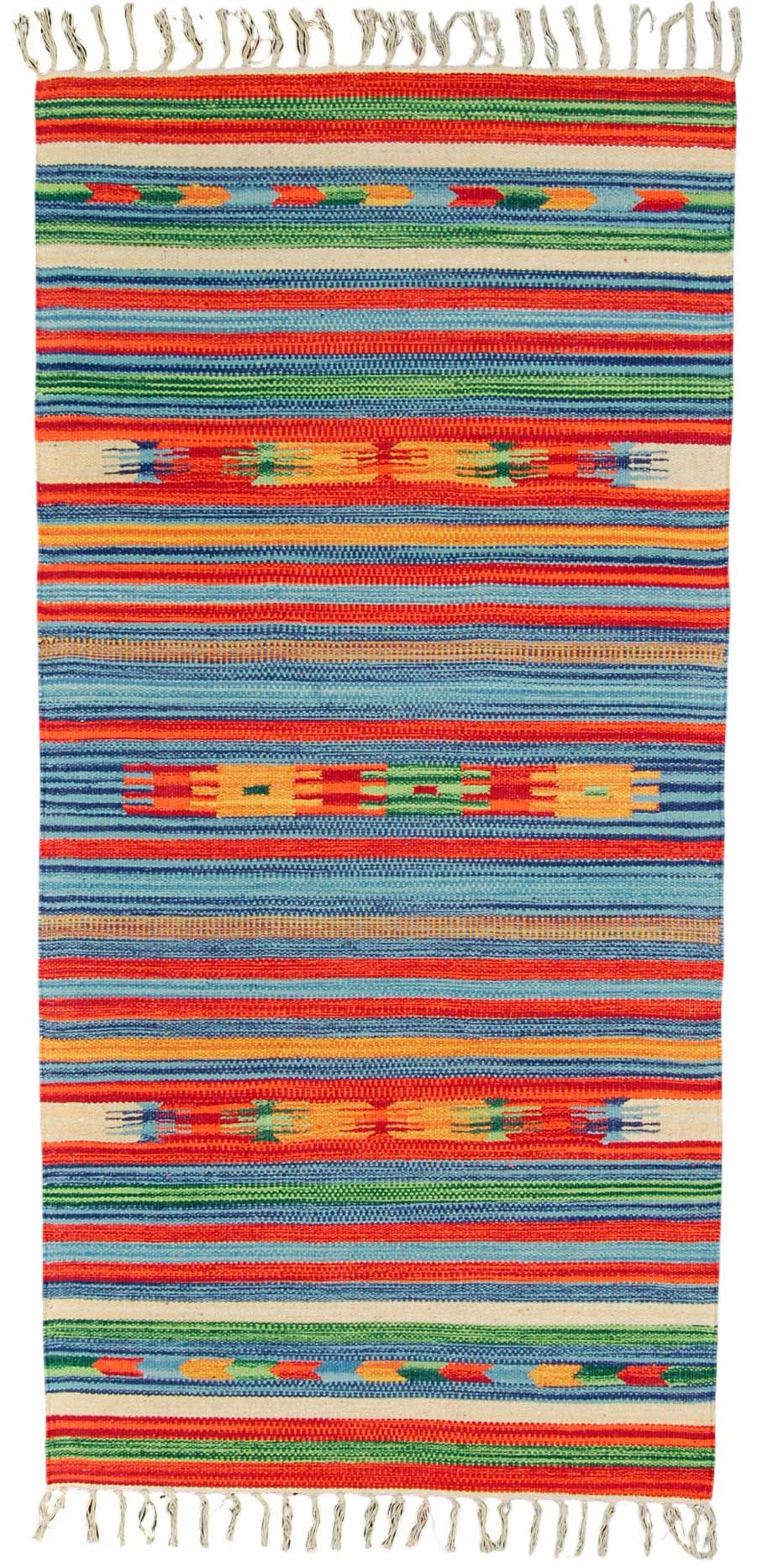 Alfombra Kilim Autentico Originale Fatto a Mano, Reversibile, 100% ...