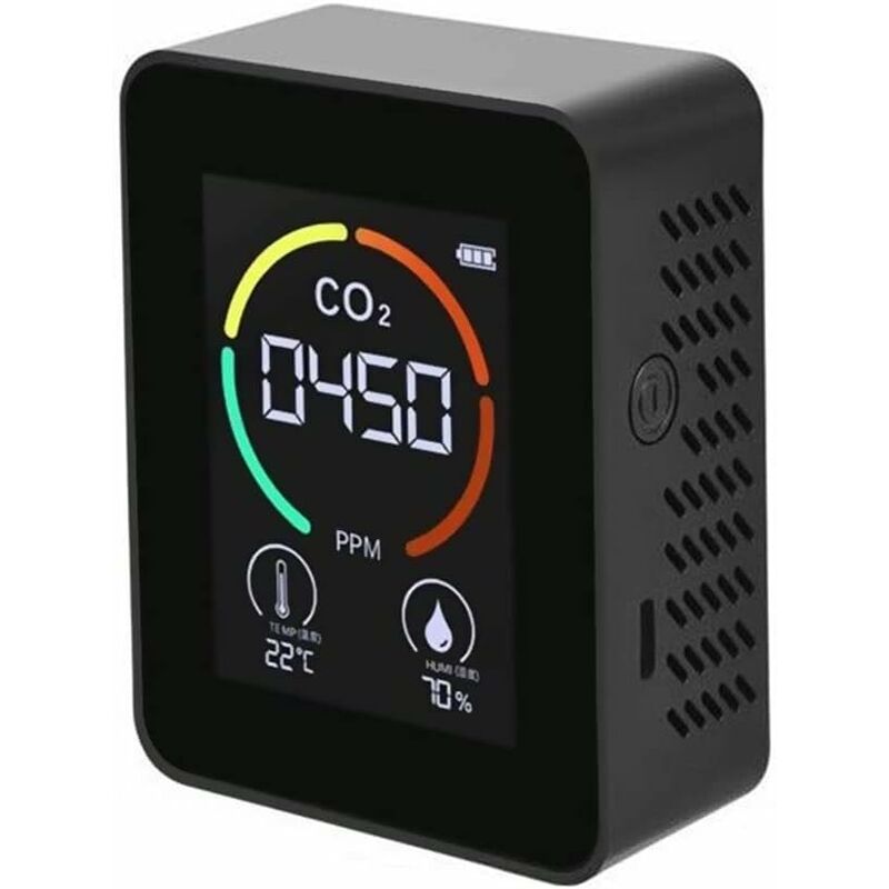 Moniteur d'air CO2 - Détecteur de dioxyde de carbone - Moniteur de température et d'humidité ...