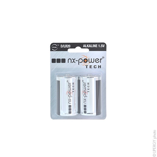 NX - Pile alcaline blister x2 LR20 - D Nx-Power Tech 1.5V 19.76Ah ...