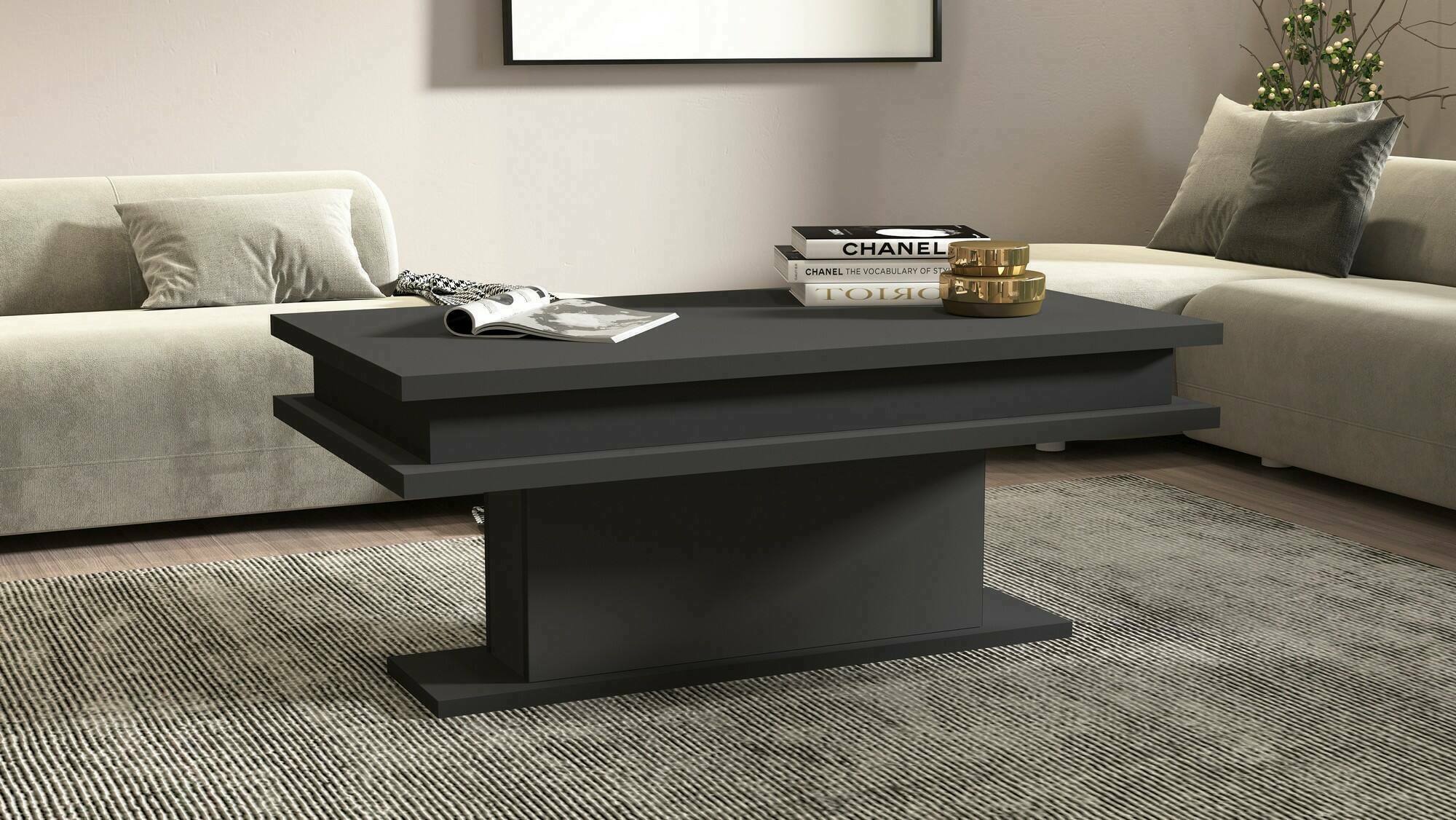 Table basse Léon, Table basse de salon, Meuble bas de rangement, Table ...