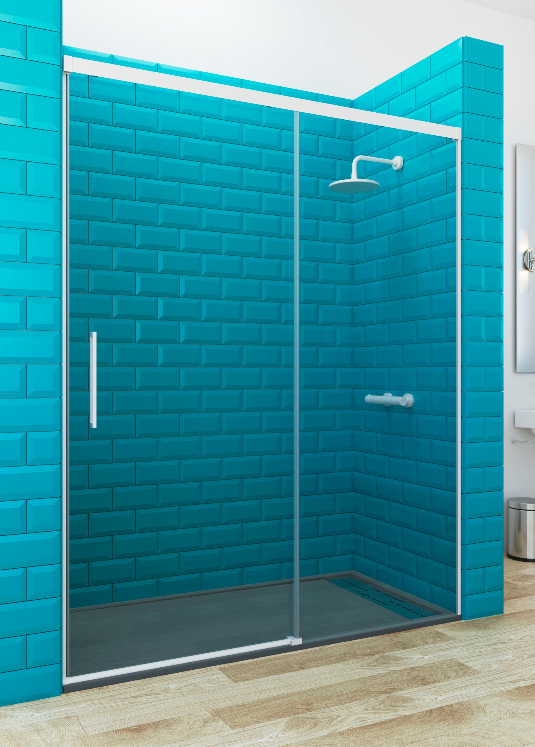 Mampara Corredera Sin Perfil Inferior. Cristal Templado 6mm. Alto 200cm ...