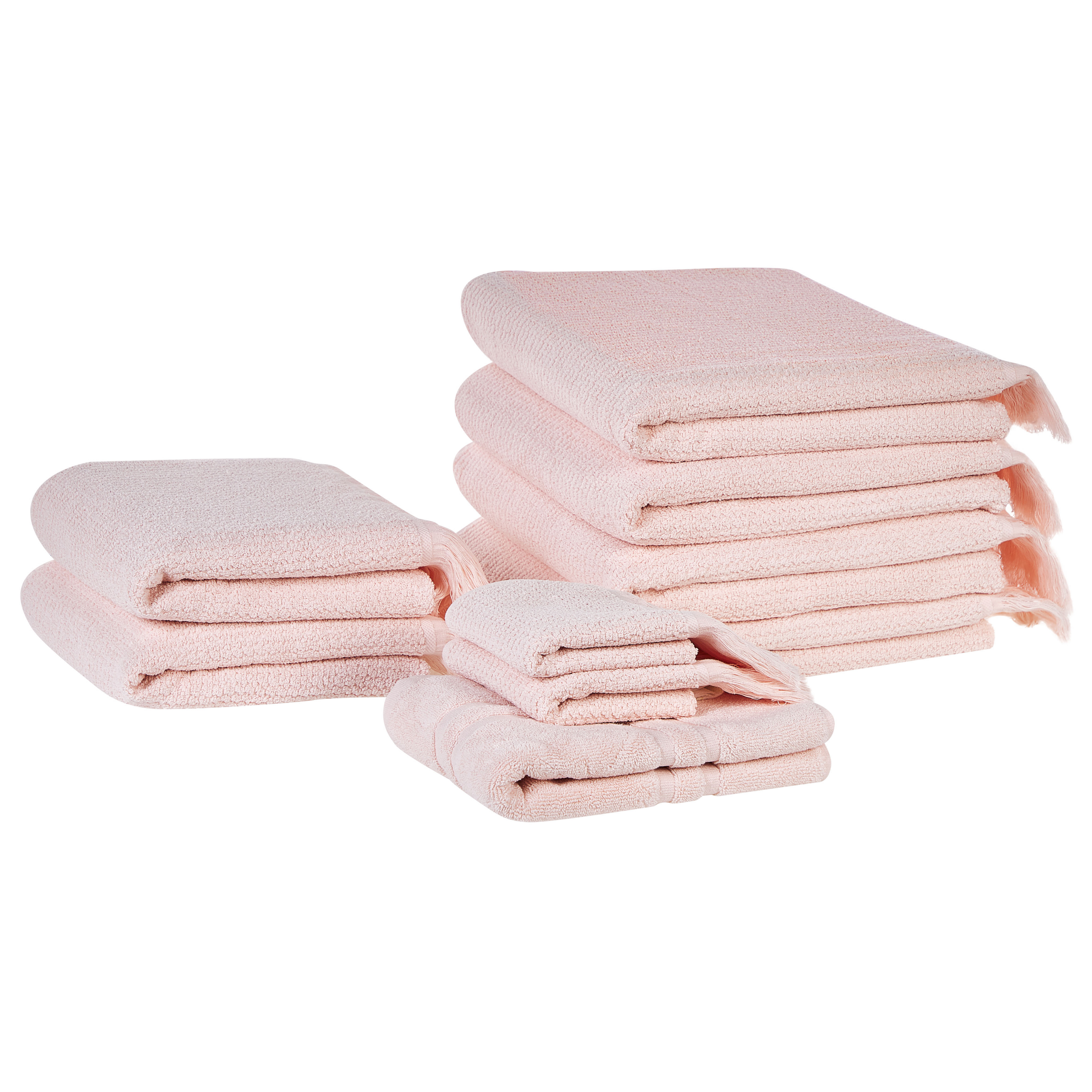 Lot de 9 serviettes ATIU Tissu éponge Rose pastel | Leroy Merlin