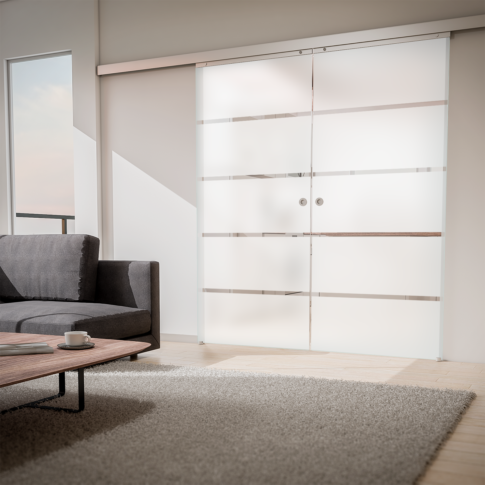 Schulte porte coulissante en verre, 176x203cm, double porte coulissante ...