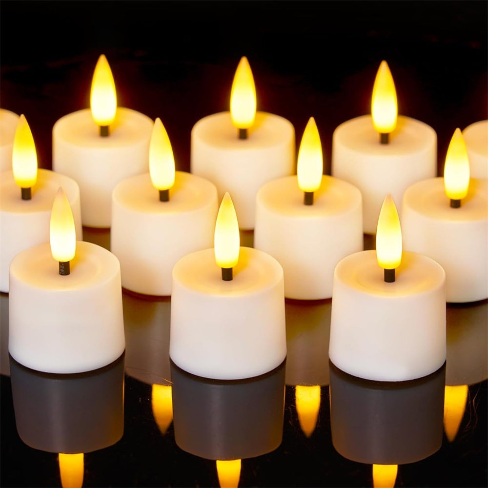 12 velas LED recargables, sin llama, parpadeantes, ideales para salas ...