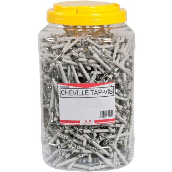 Seau de 1500 chevilles à frapper ing fixation tap-vis - collerette ...