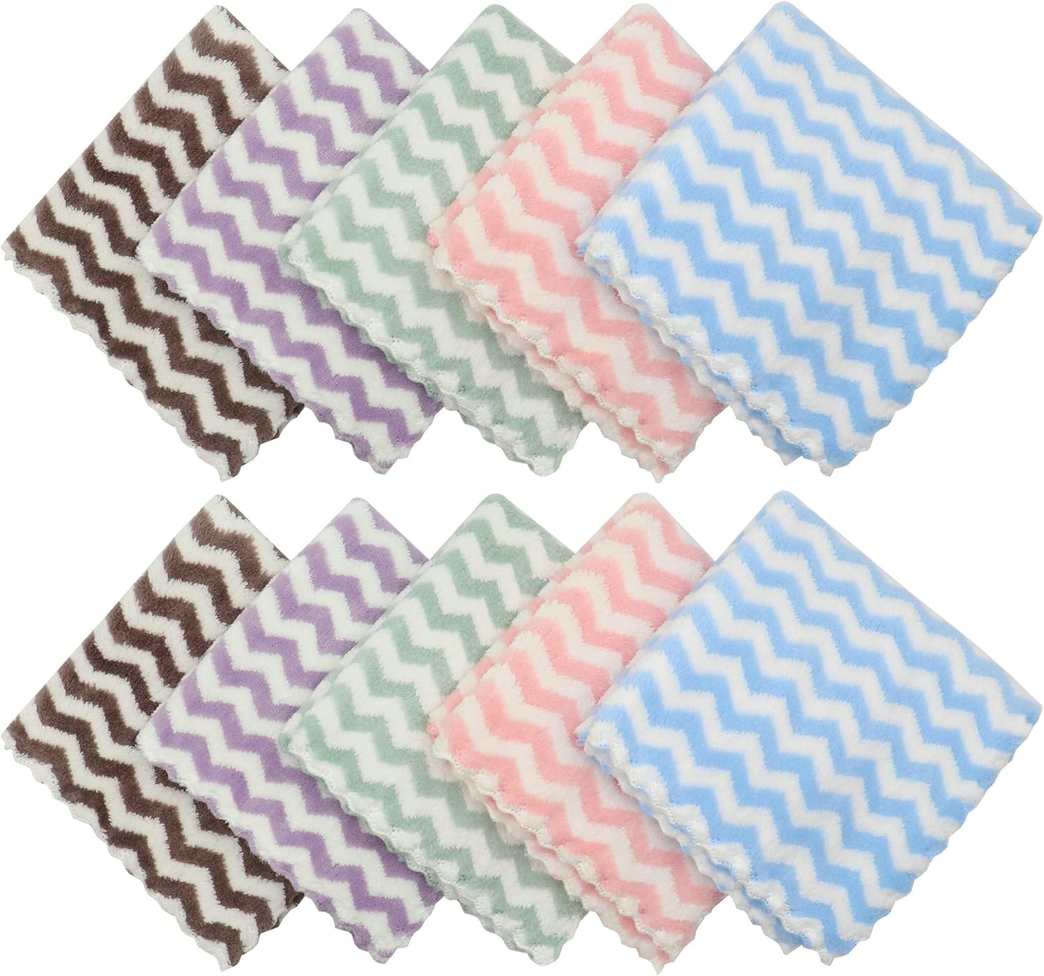 Chiffons de nettoyage en polaire corail, lot de 10 torchons à vaisselle ...