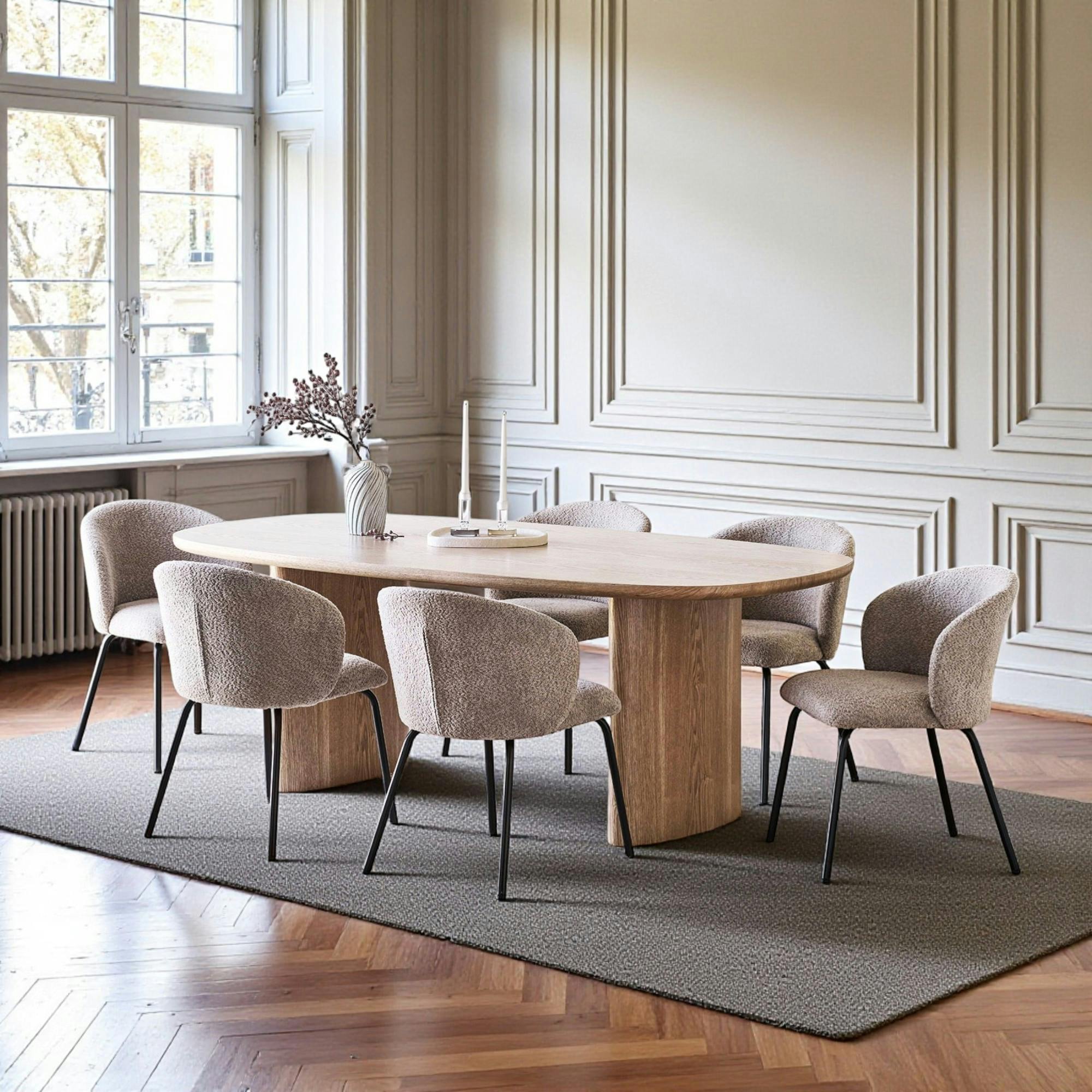 Table moderne en bois clair - pieds design, 210 cm MATERA | Leroy Merlin