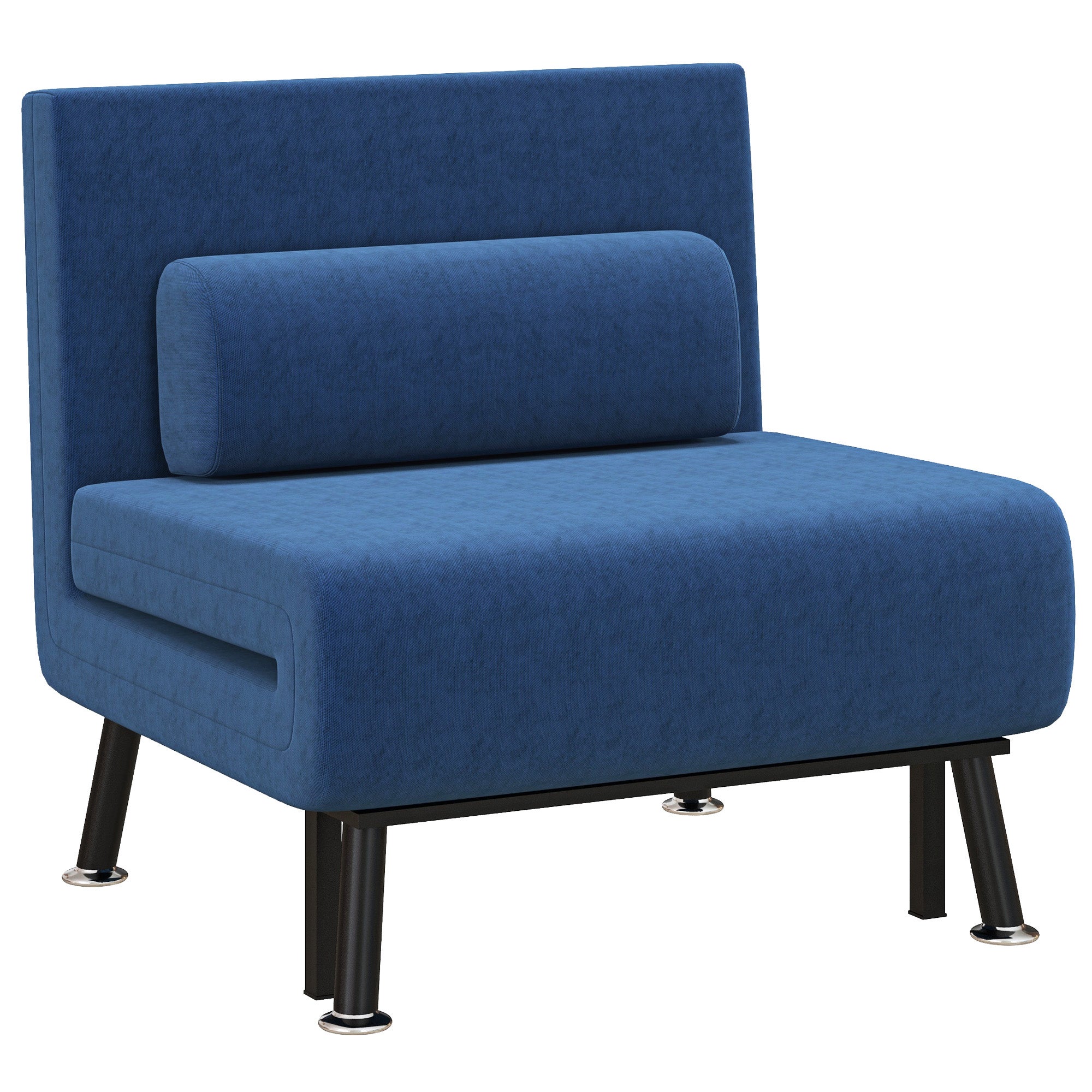 Sofá Cama Individual HOMCOM Lino Sintético Azul 75x70x75 cm | Leroy Merlin