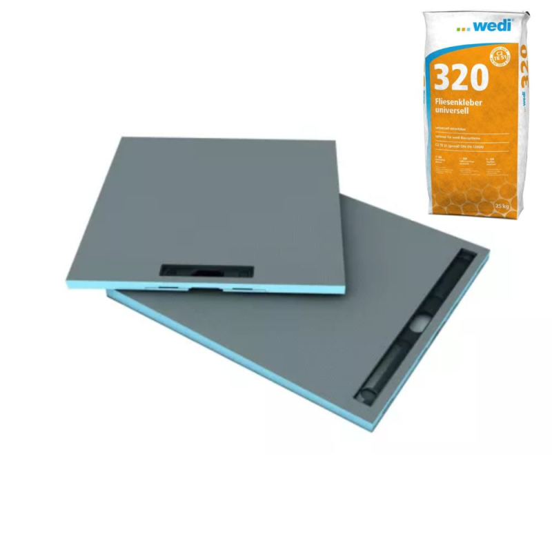 Plato de ducha enlosable WEDI Fundo Riolito Neo, flujo lineal + cola ...