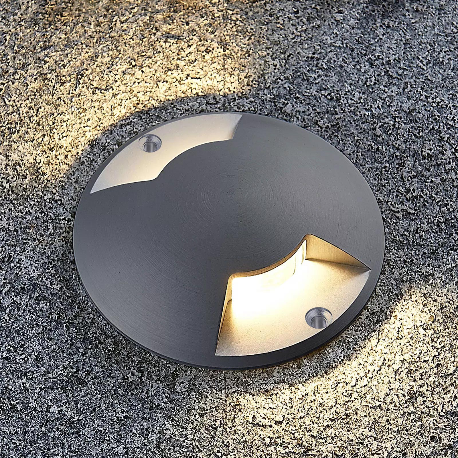 Foco de luz rasante redondo IP65 2 ventanas LED 4W transitable suelo ...