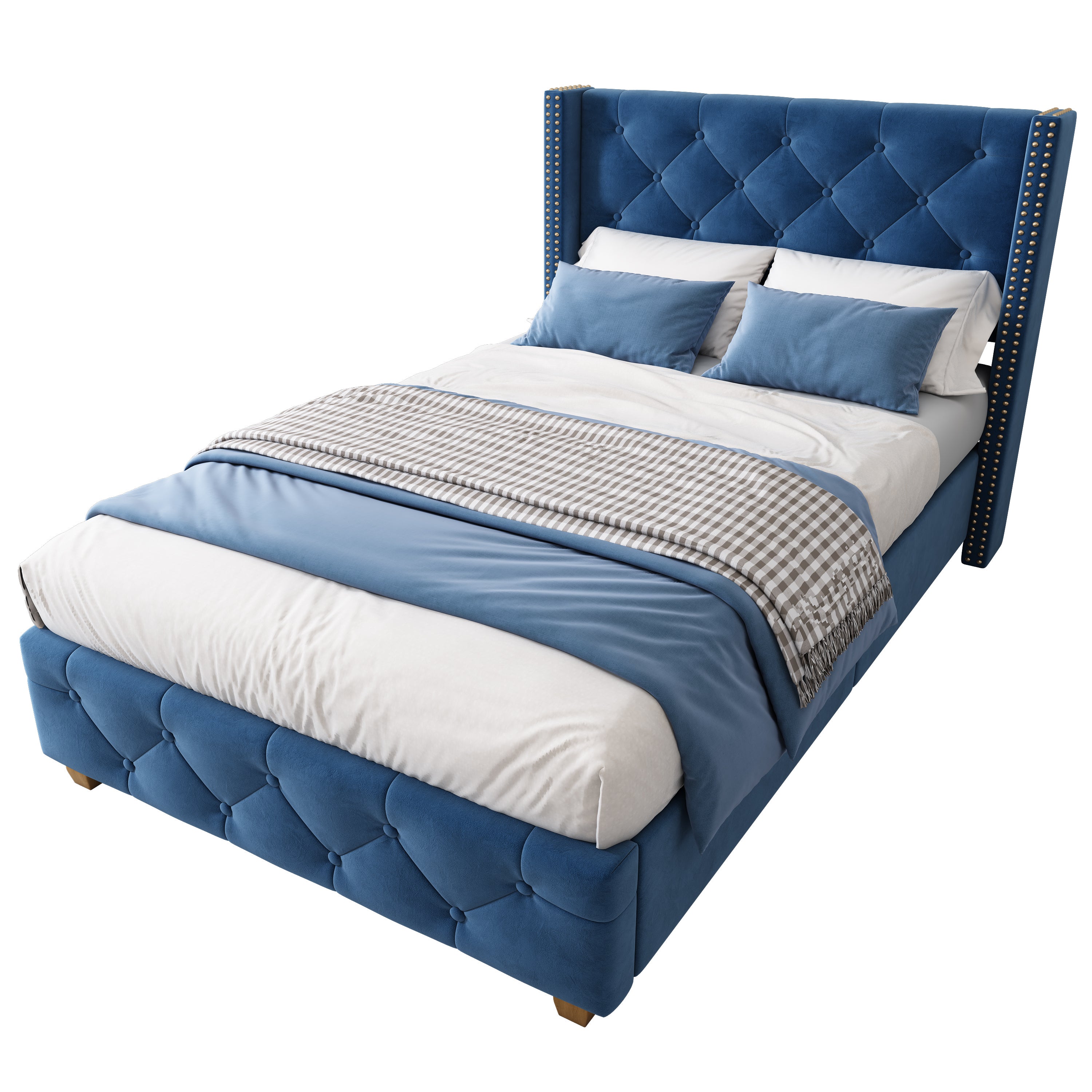 Letto singolo per adulti 90x200cm, rete a doghe, bottoni, rivetti ...