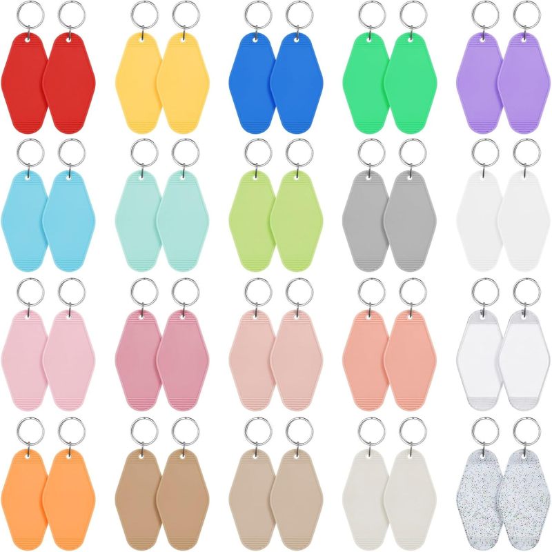40 llaveros de hotel en blanco, 20 colores de diamantes de plástico ...