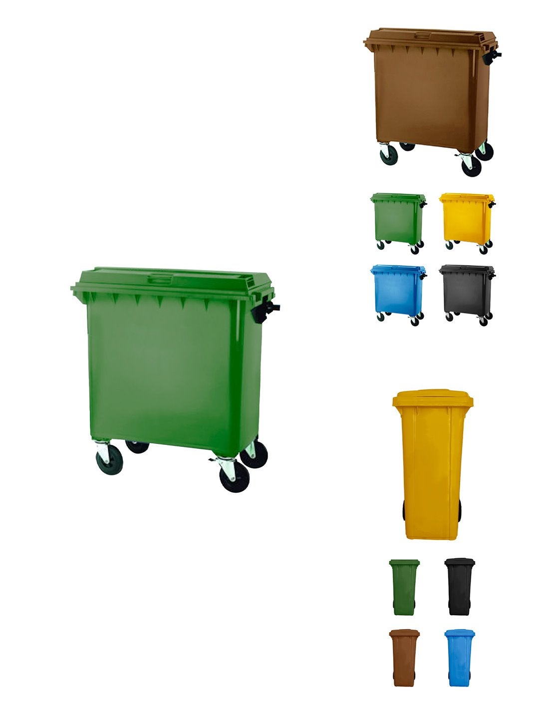 Contenedor de Basura Reciclables de Colores con Ruedas | Mango ...