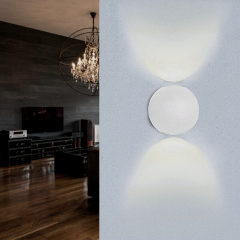 Aplique LED Blanco Diseño Doble Haz IP54 6W - Blanco Neutro 4000K - 5500K - SILAMP | Leroy Merlin