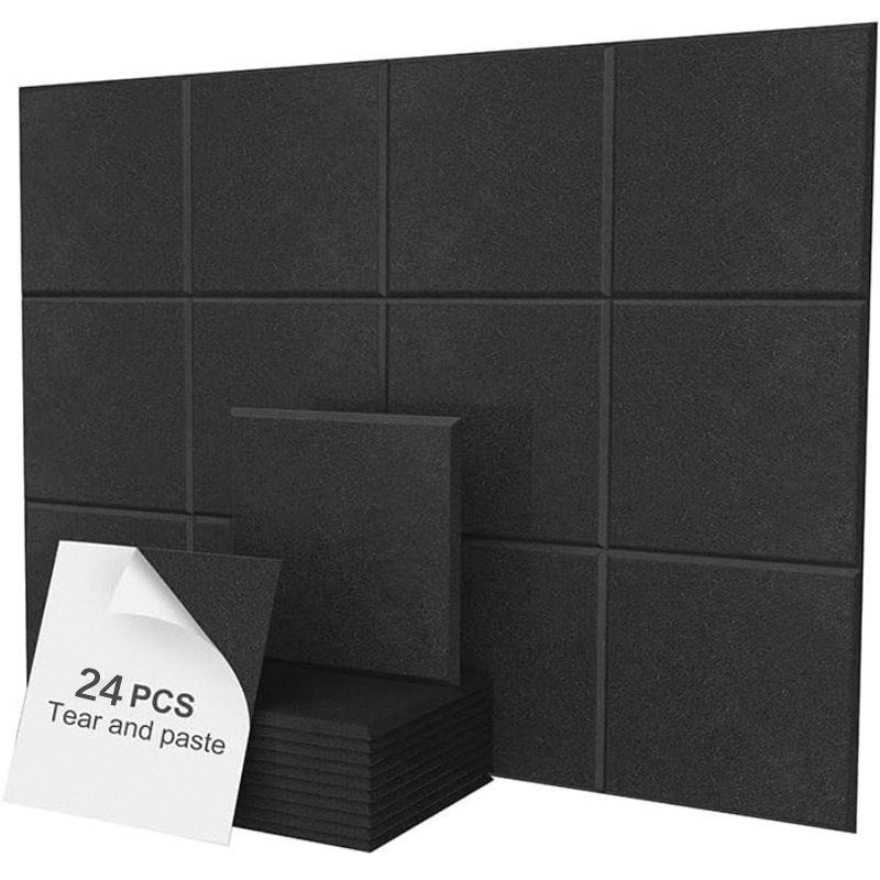 Panneaux acoustiques auto-adhésifs, paquet de 24, rembourrage ...