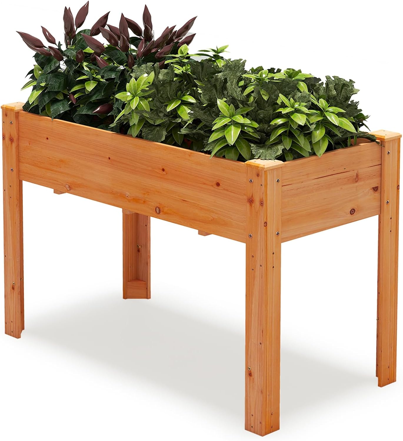 Cama Elevada para Jardín con Patas, Caja de Plantas Elevada de Madera ...