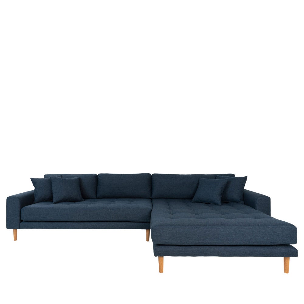 Canapé d'angle droit en tissu L290cm bleu foncé - LIDO | Leroy Merlin