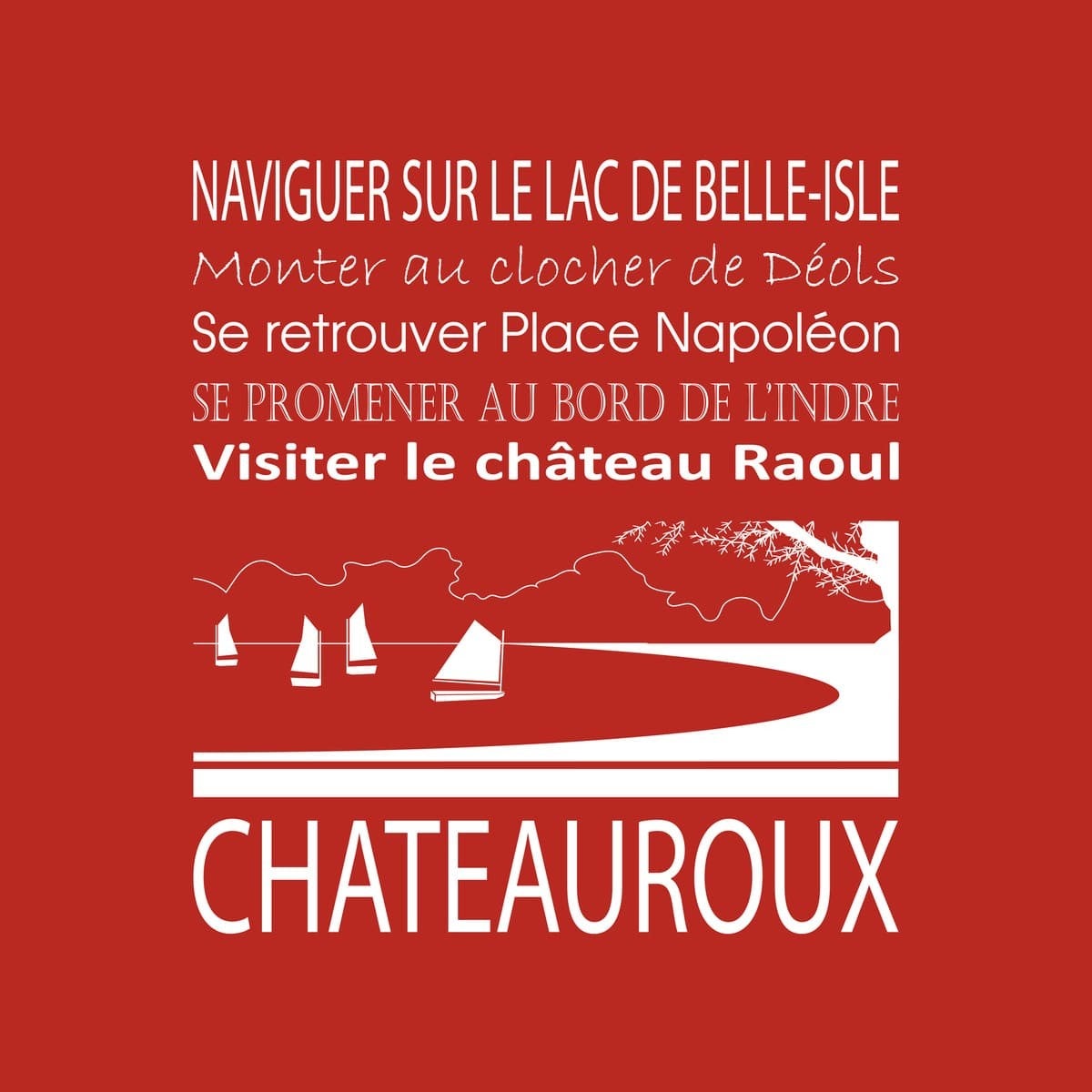 Tableau sur toile Châteauroux rouge 30x30 cm | Leroy Merlin