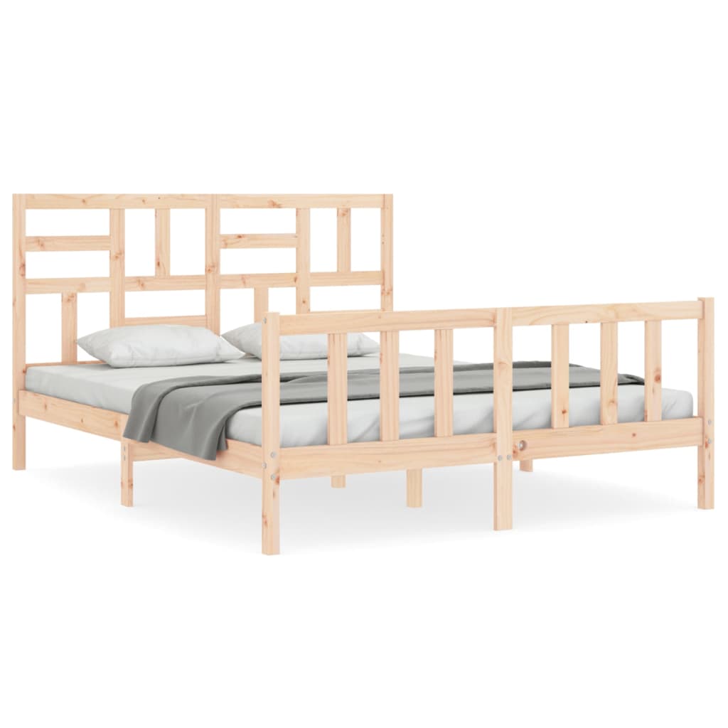 Lit double | Lit Adulte | Cadre de lit avec tête de lit King Size bois ...