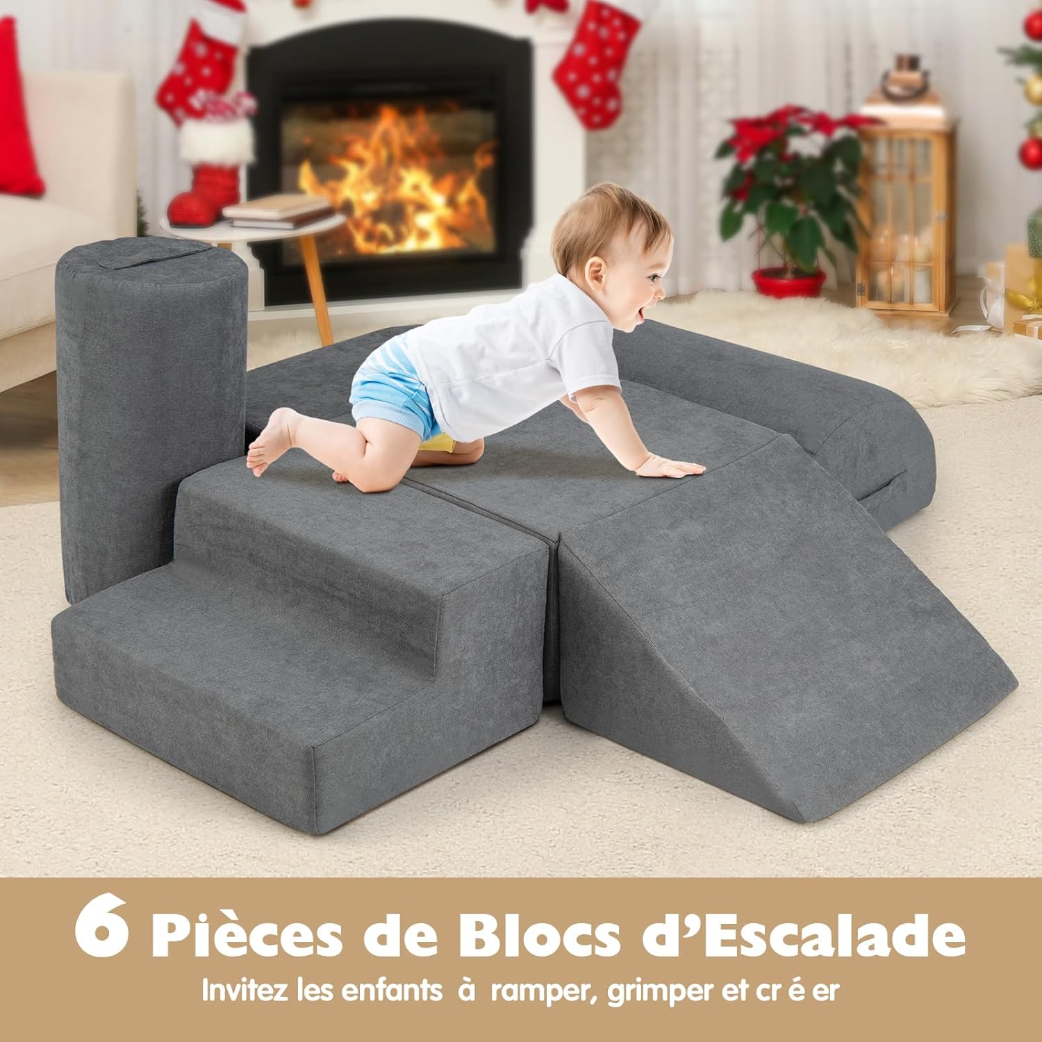 6 PCS Parcours de Motricité Bébé, Module Motricité Bébé en Mousse Haute ...