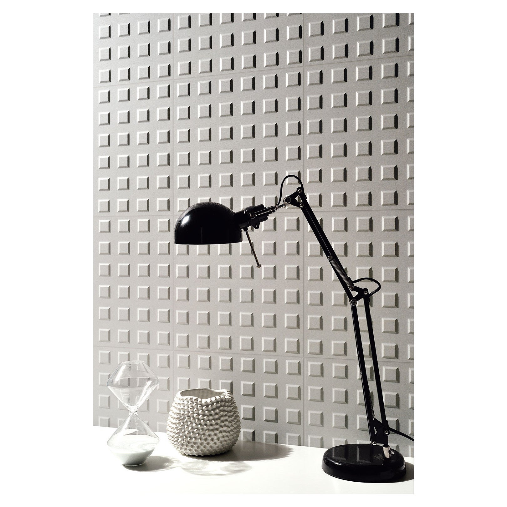 Carrelage mural faïence effet graphique BLOCK - 30x30 cm Gris perle ...