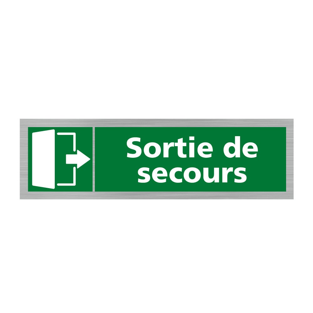 Pictogramme SORTIE DE SECOURS VERS LA DROITE (Q0384) Matière Aluminium ...