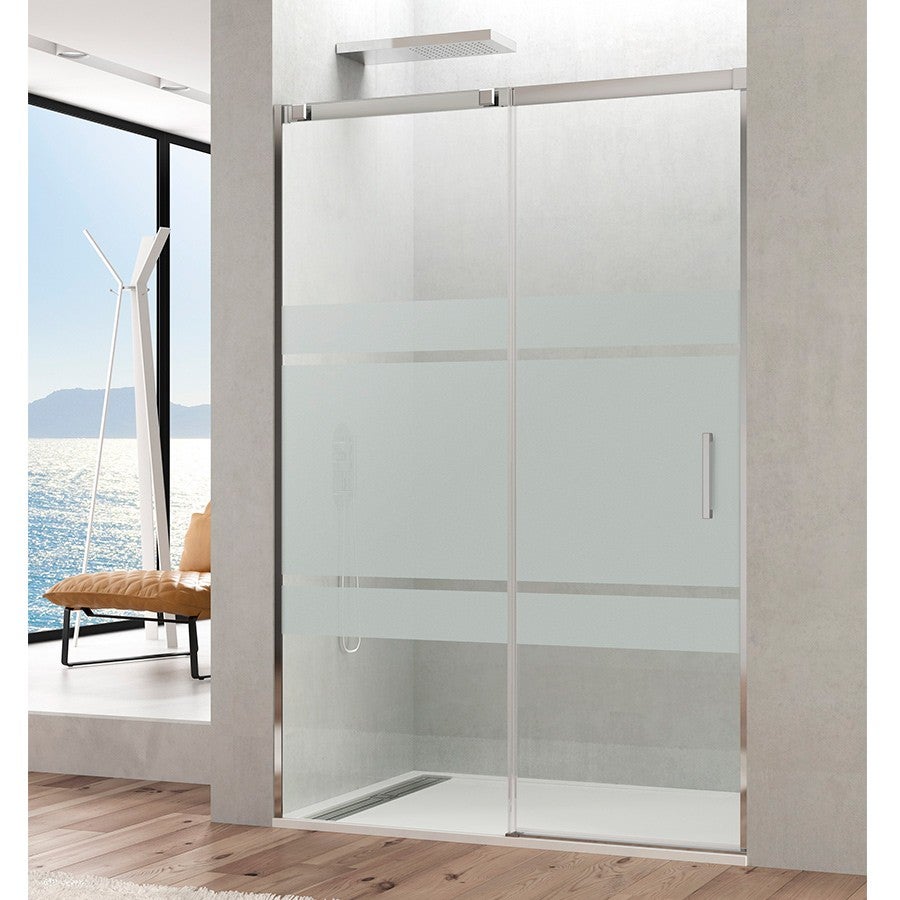 Paroi de douche en acier TEMPLE FROST fixe + coulissant mesure 115-120 ...