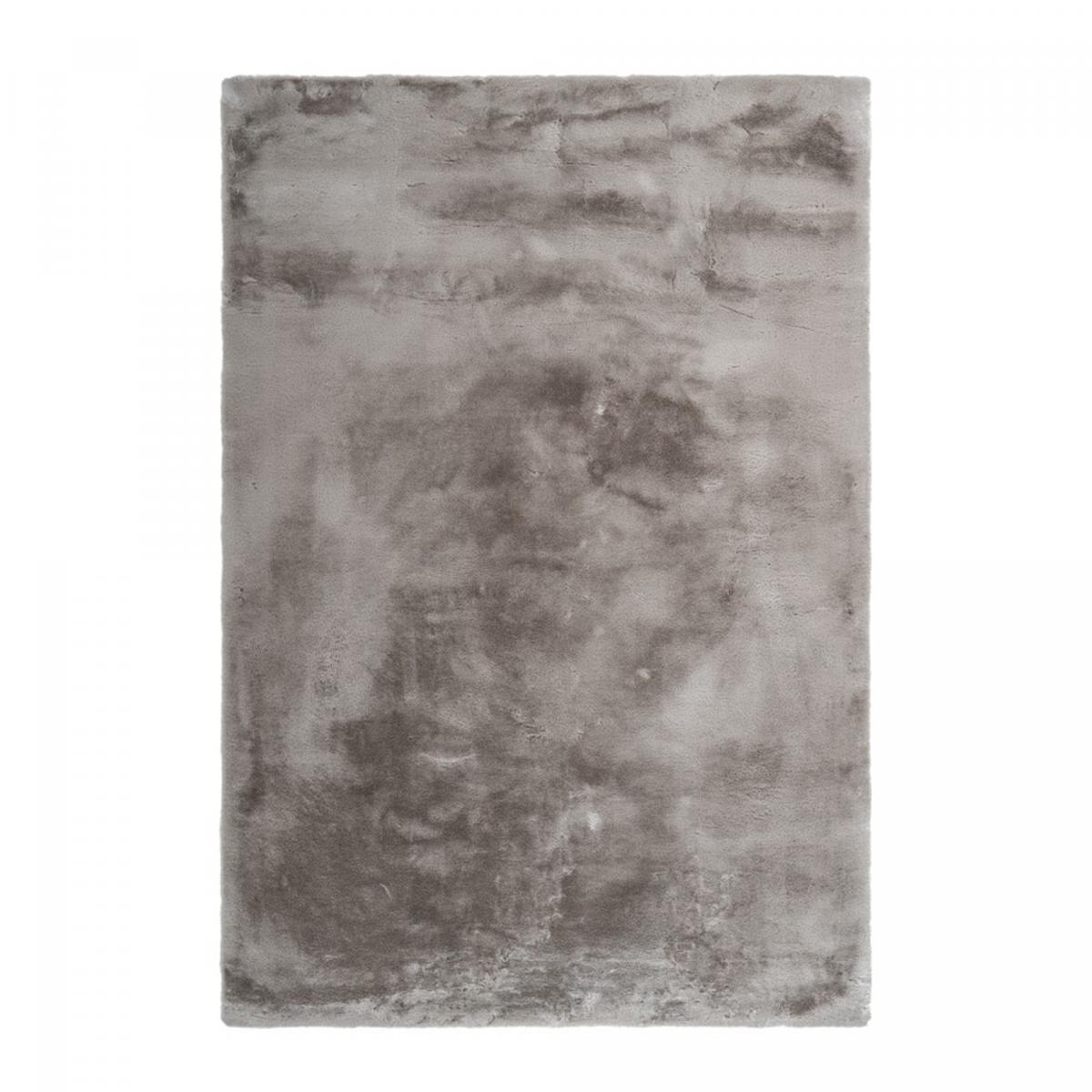 Tapis longs poils shaggy 80x150 rectangle tissé taupe motif uni EMOTICO | Leroy Merlin