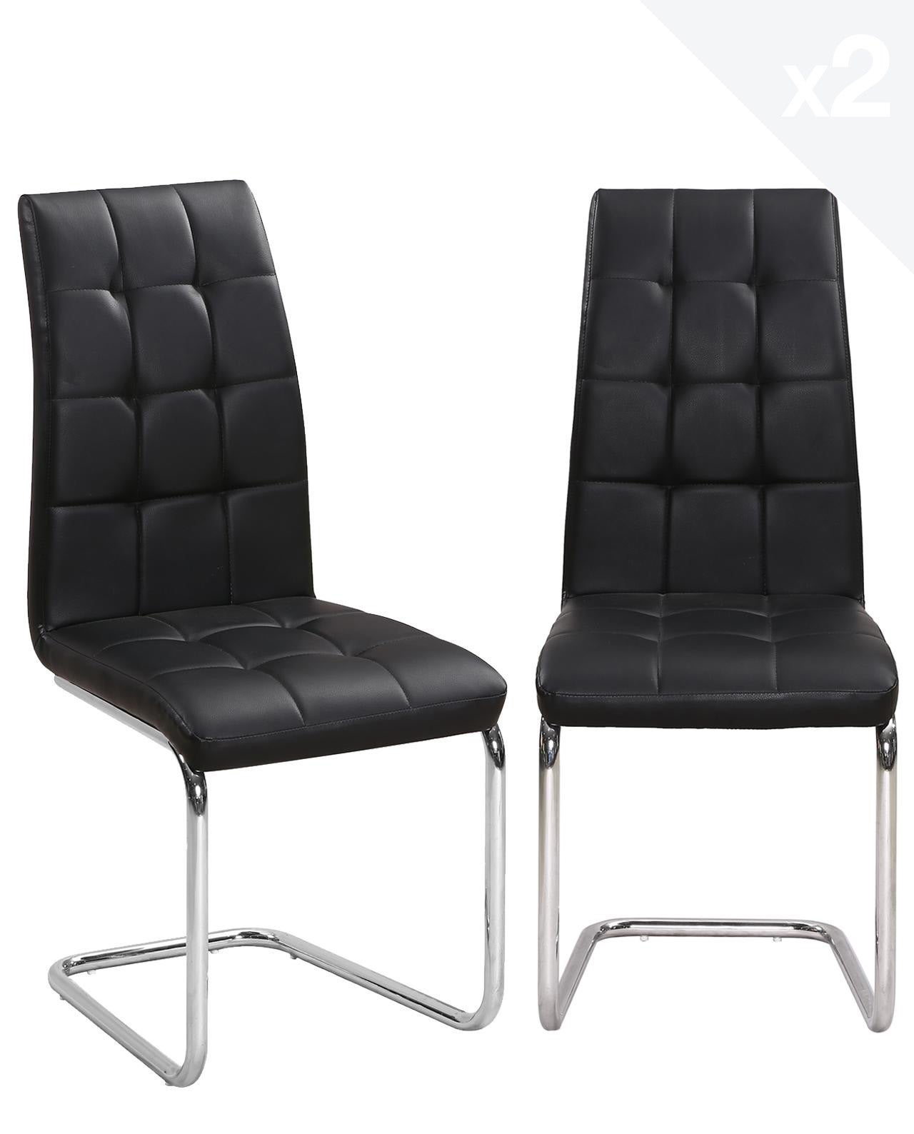 Chaise Simili Cuir Noir