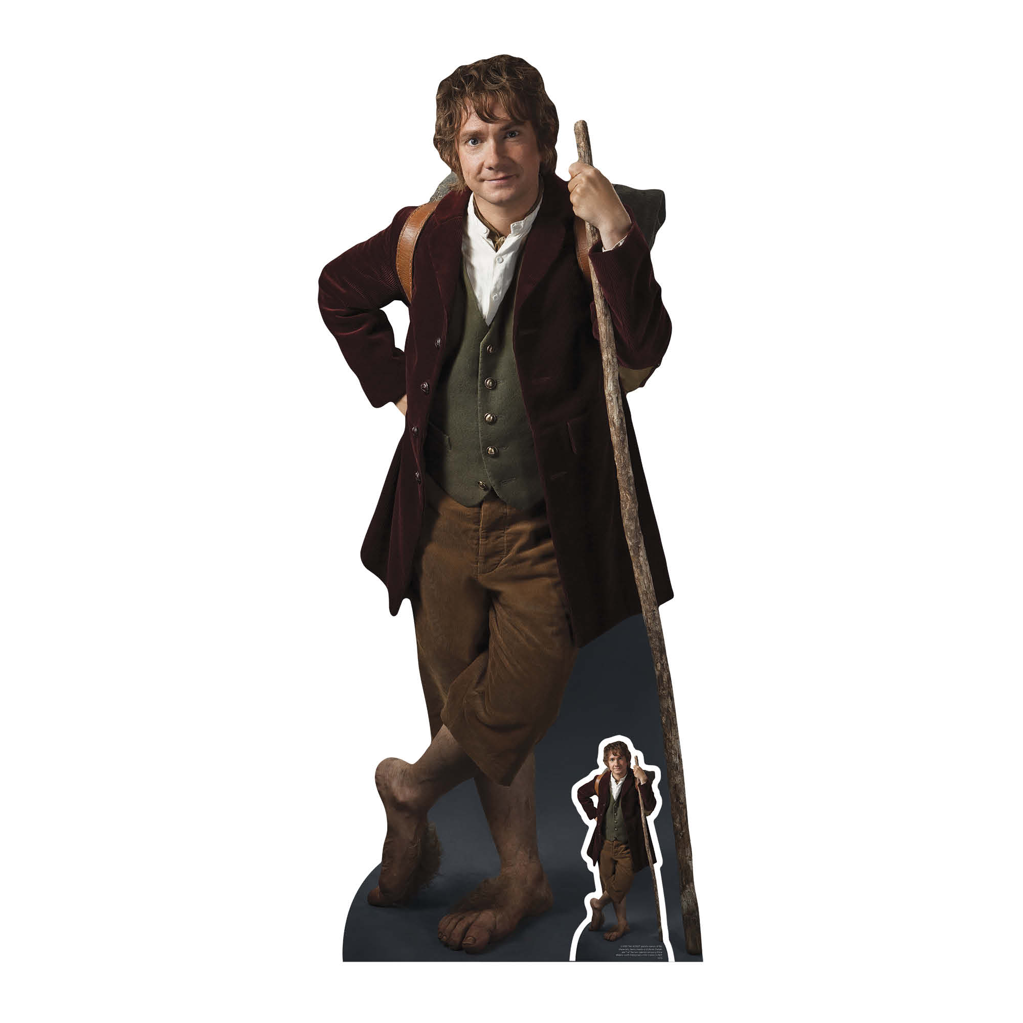Figurine en carton - Bilbon dans sa tenue traditionnelle avec son bâton ...