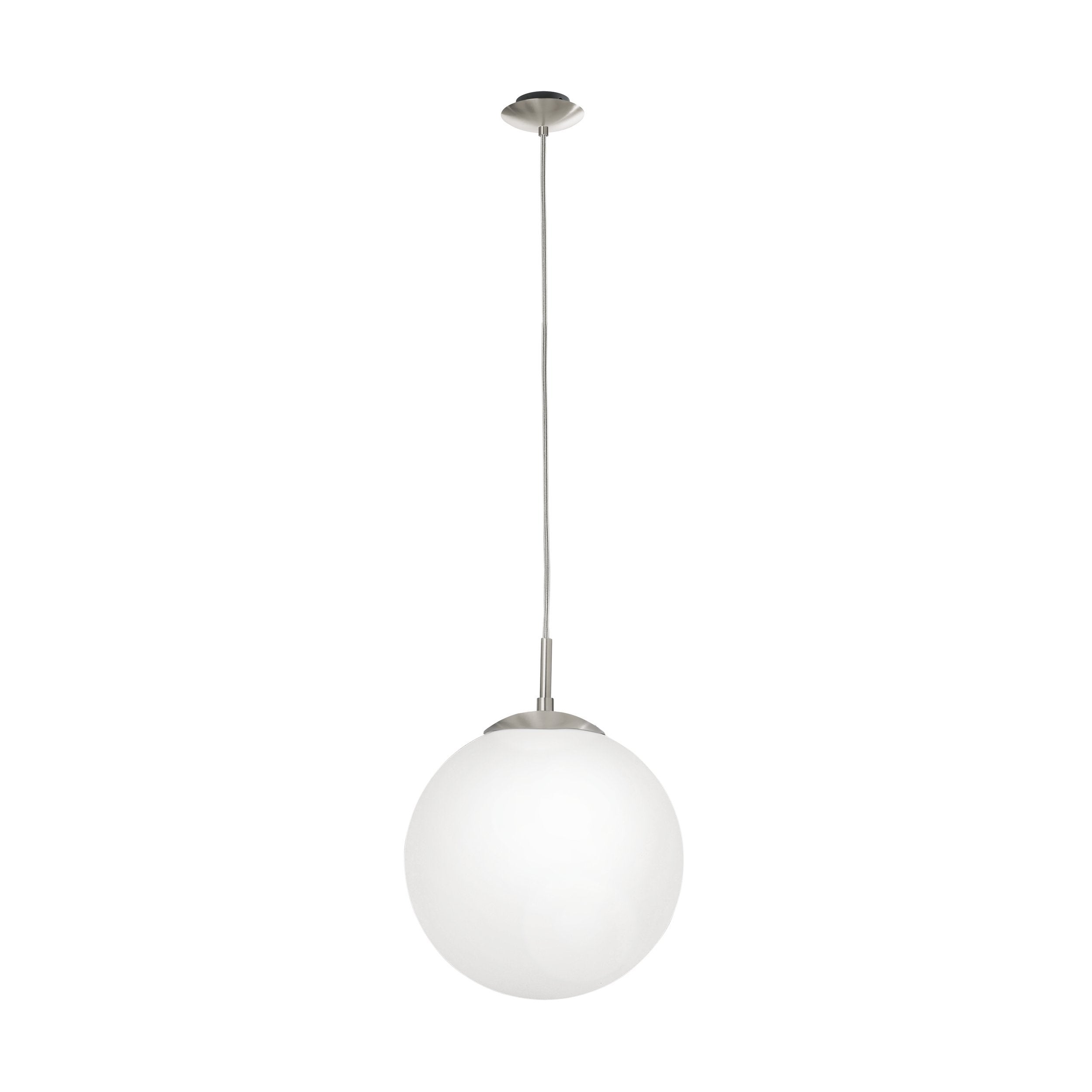 Luminaire en suspension EGLO Suspension RONDO E27 1X60W en acier nickel ...