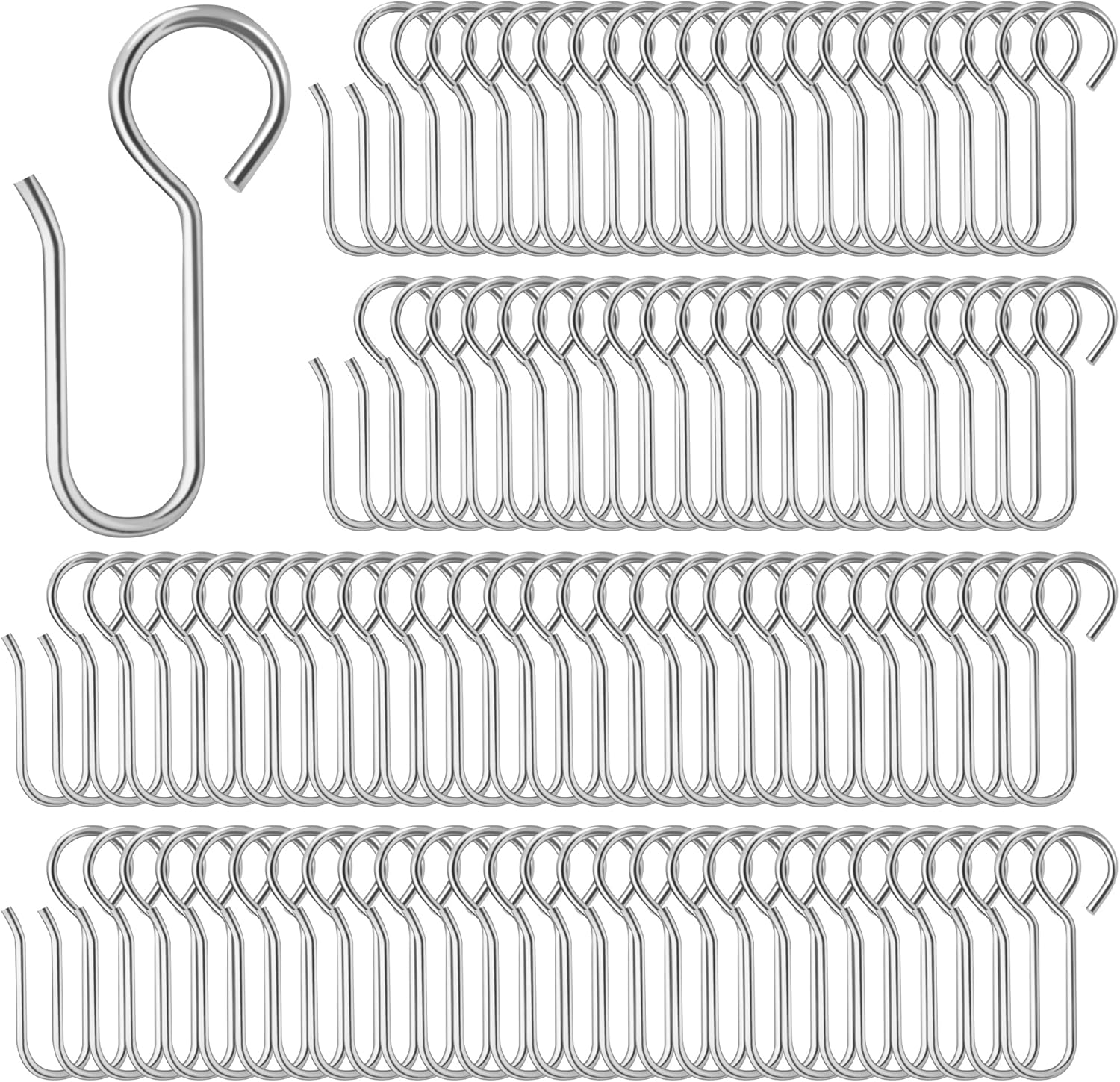 100 Pièces Crochet Rideaux Métalliques en métal Crochet Rideau Rail ...