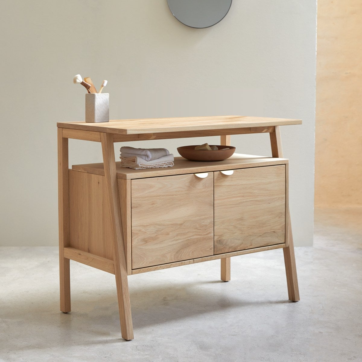 Tikamoon Meuble de rangement en bois de chêne 90 Pola | Leroy Merlin