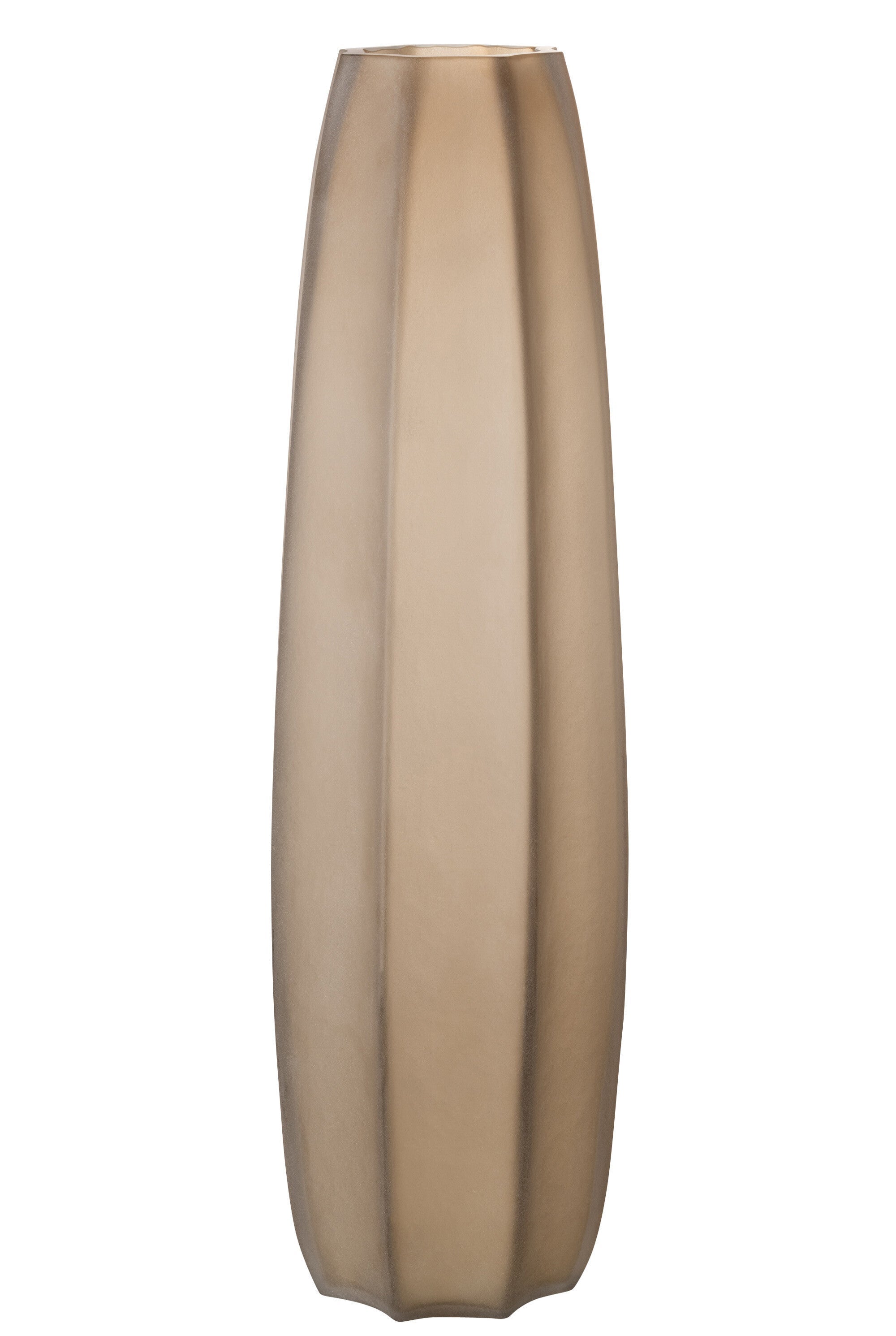 Vase long ligne sable verre marron clair 17x17x60cm | Leroy Merlin