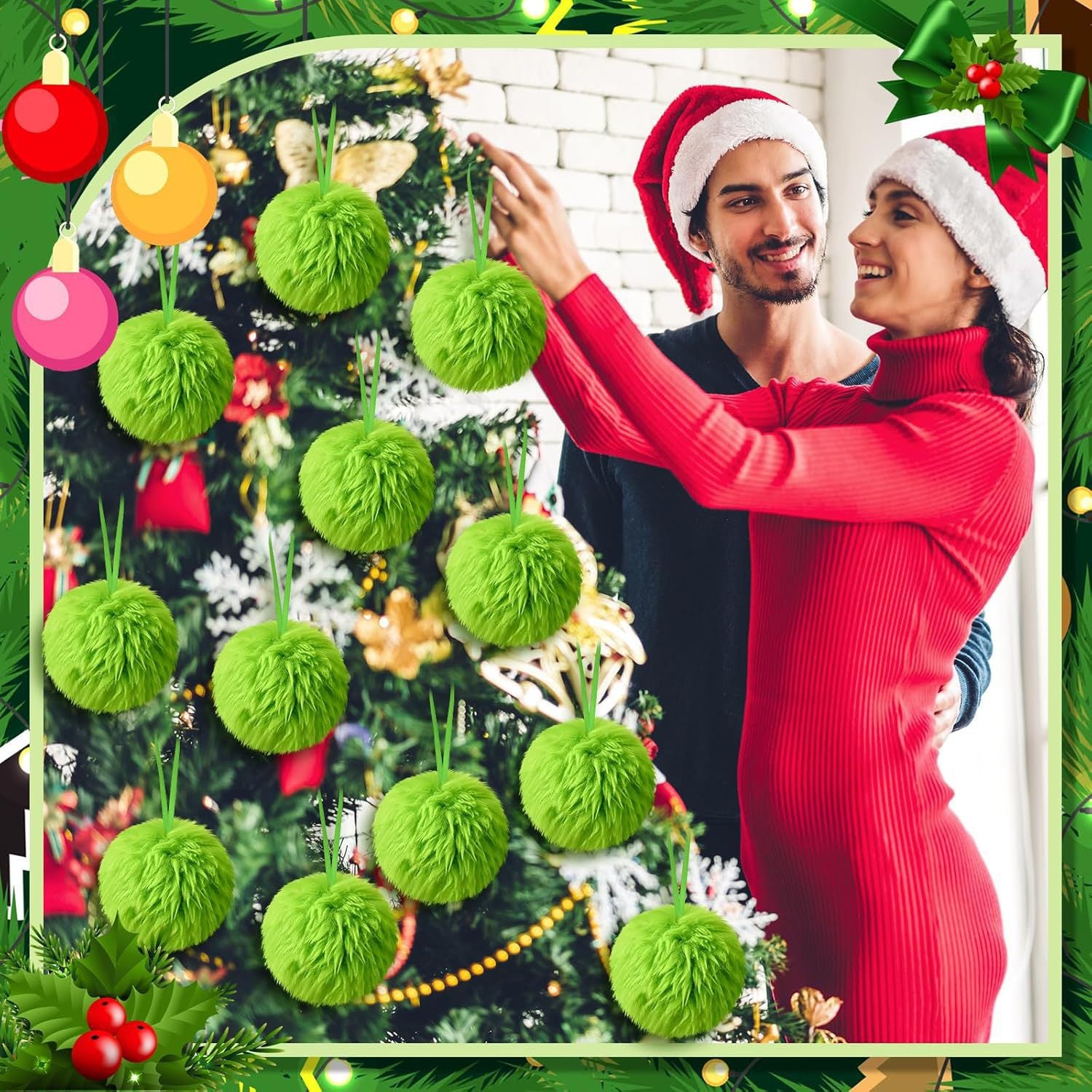 12 piezas de adornos navideños, accesorios de decoración de ambiente ...
