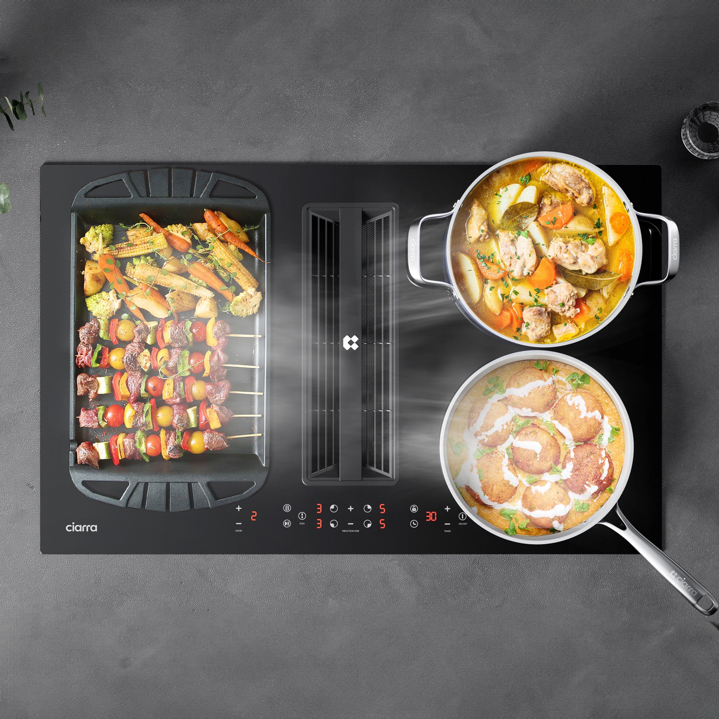 Ciarra ONE Placa Inducción con Campana Extractora Integrada 59cm con ...