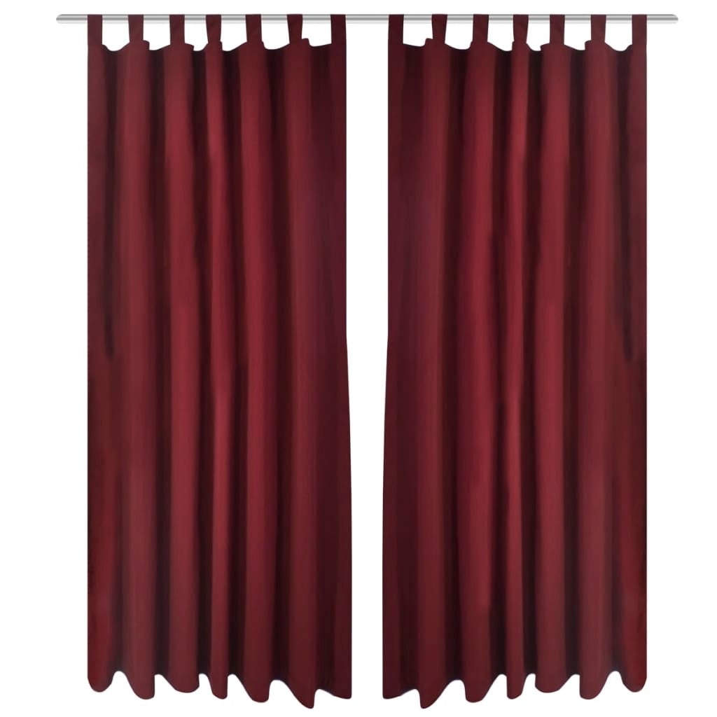 Maison Exclusive - 2 pcs Rideau à Passant Micro Satin Bordeaux 140 x ...