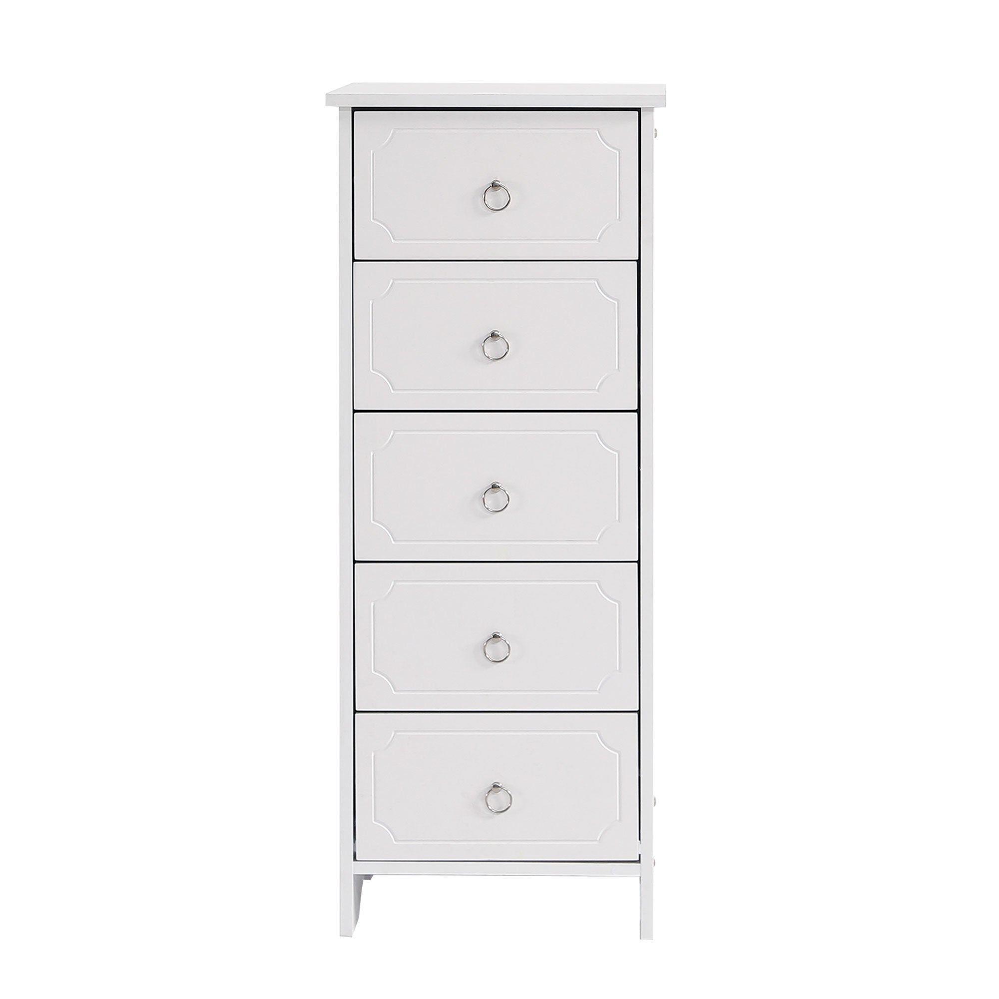 Commode, commode à 5 tiroirs, avec poignées rondes en métal, espace de ...