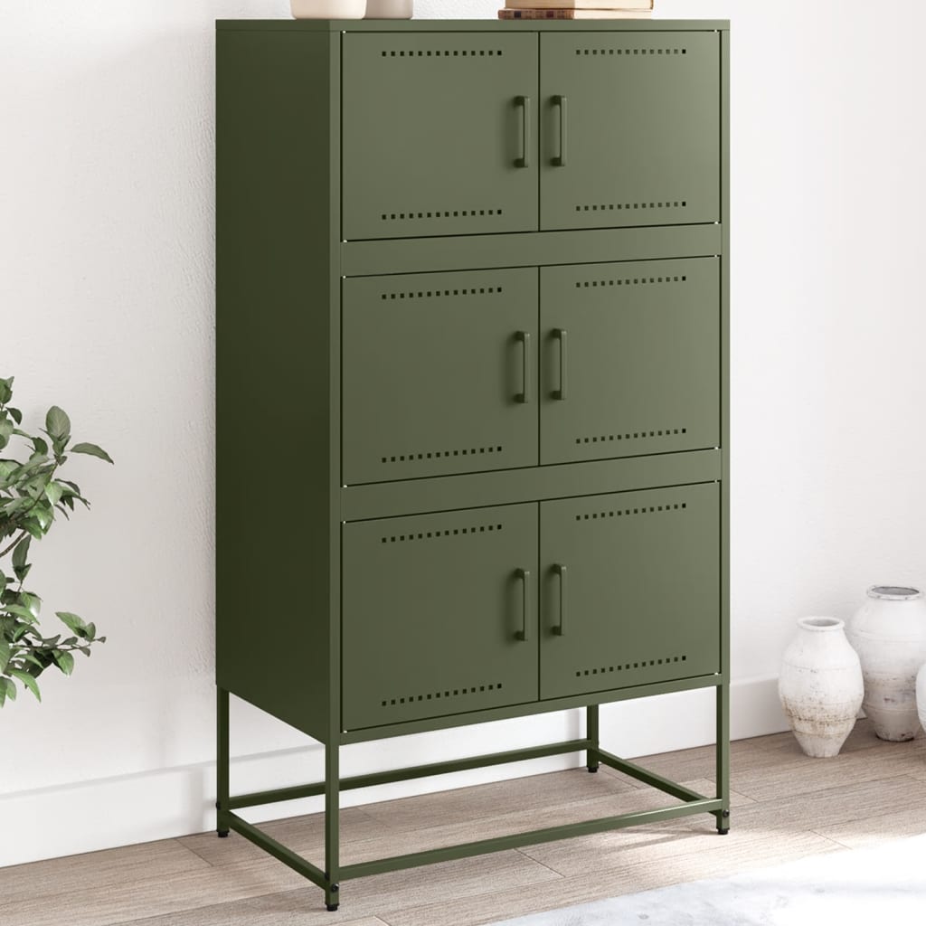 Buffet vert olive 68,5x38,5x123,5 acier | Leroy Merlin