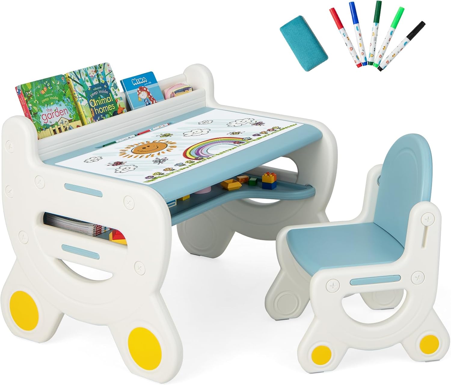 Ensemble Table et Chaise Enfants avec Plateau Effaçable, Stylos ...