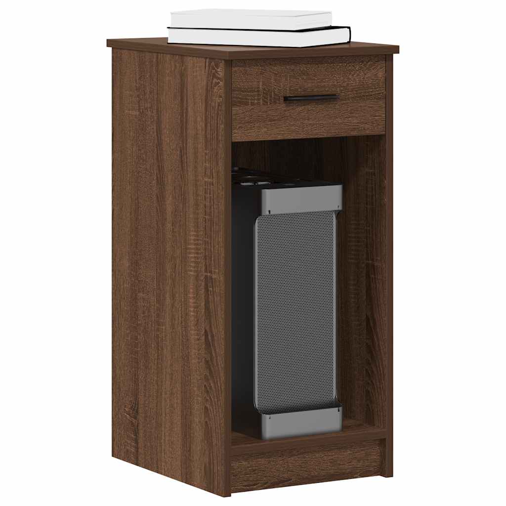 Support de tour d'ordinateur et tiroir chêne marron 35x45x77 cm | Leroy ...