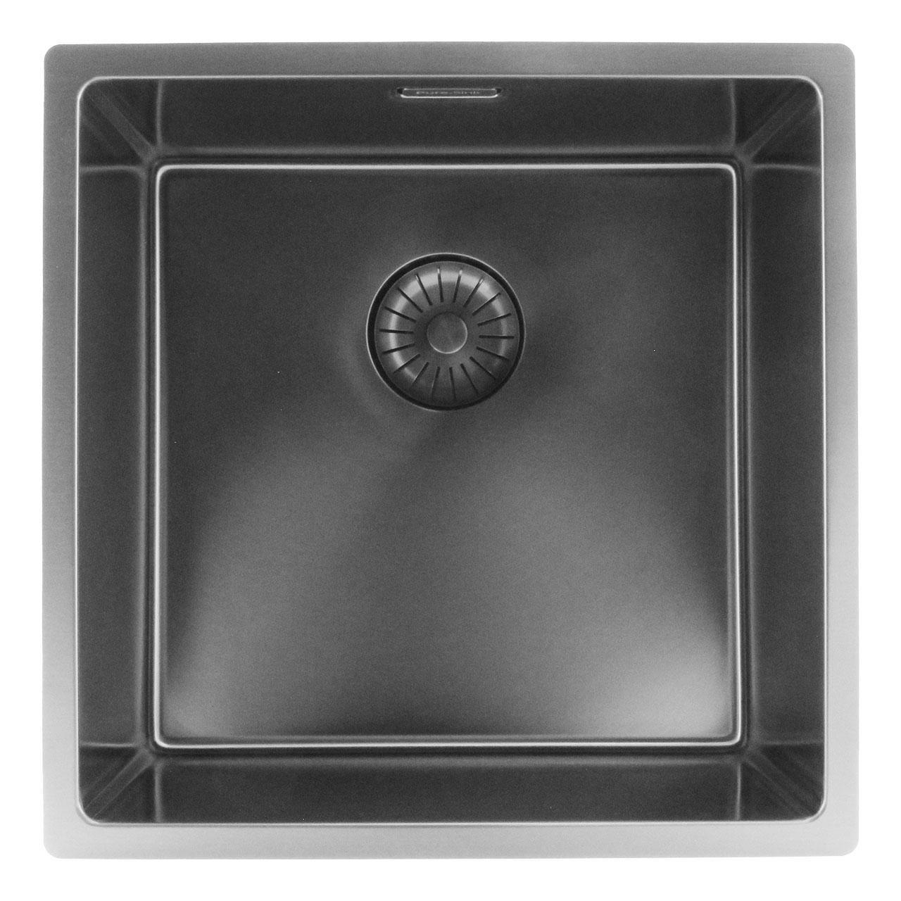 Lavabo Pure.Sink Prestige de 40x40 cm PVD Gun Metal con un radio de 10 ...