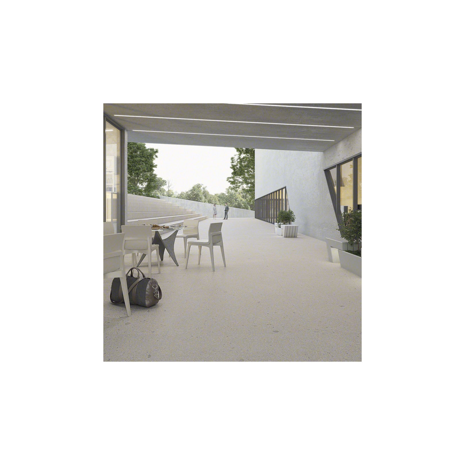 Carrelage effet pierre PANGEA GEA 80x80cm Gris pâle - Naturel - boîte ...