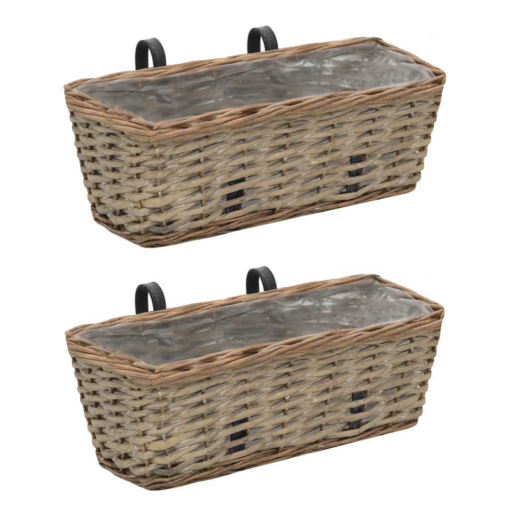 Maison Exclusive - Jardinera de balcón con forro PE 40 cm 2 unidades ...
