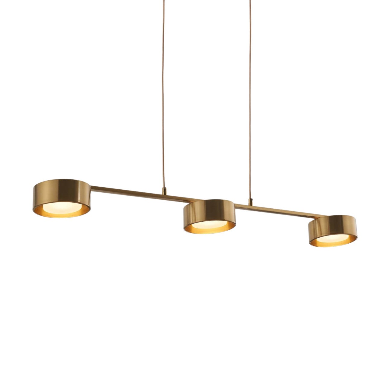 Lámpara colgante triple de metal latón con 3 focos LED regulable ...